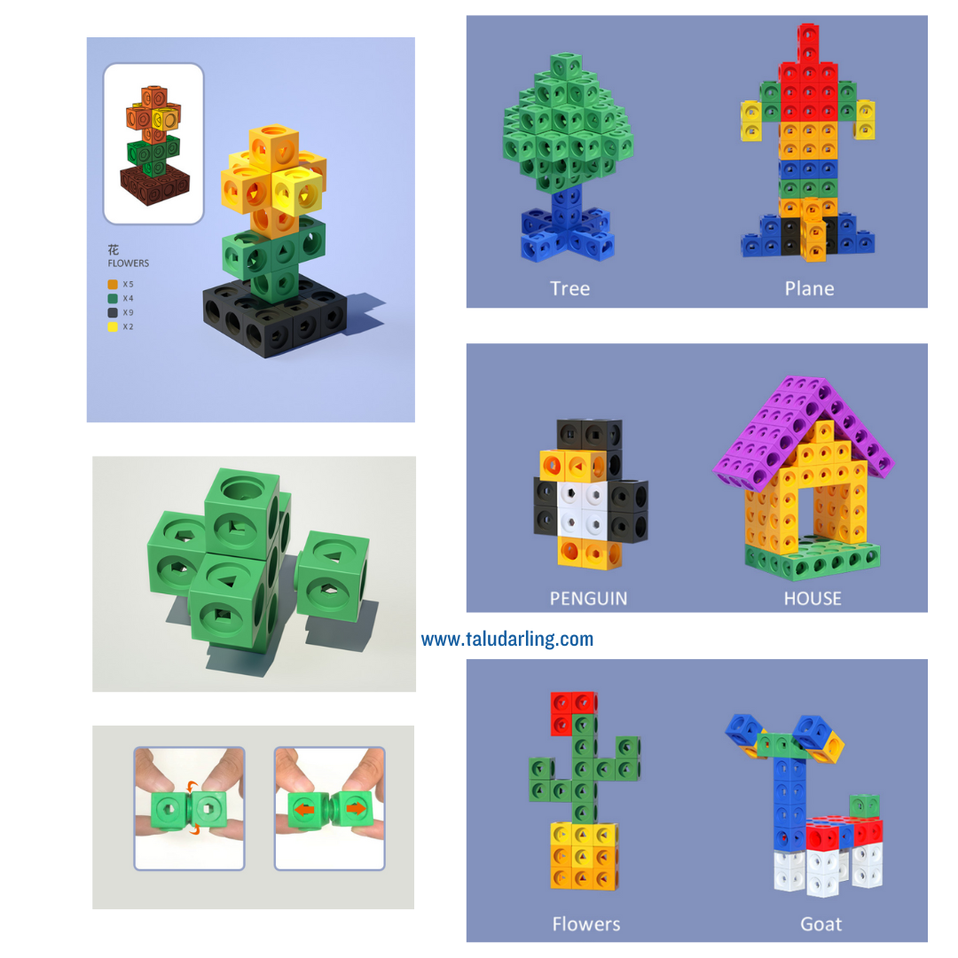 Mathlink Cubes Set Of 100 Counting Block Set Linking Cubes Maths Cubes Early Math Skills